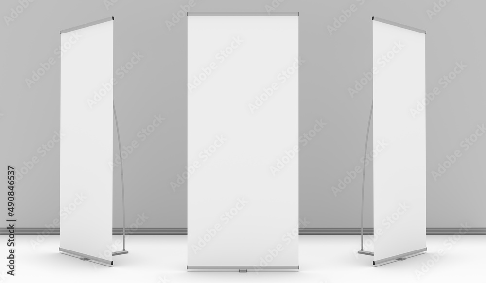 Exhibition banner stand mock-up arrangement Free Psd with smart object ...