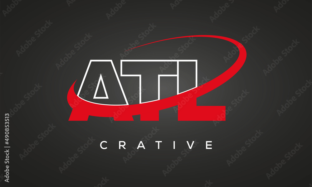 ATL creative letters logo with 360 symbol vector art template design ...