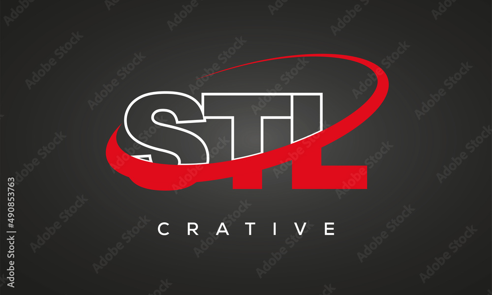 STL creative letters logo with 360 symbol vector art template design ...