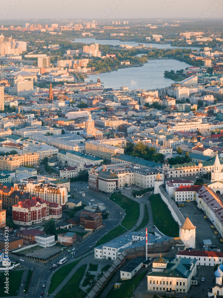 Panoramic summer shot from above of Kazan city. Capital of the ...