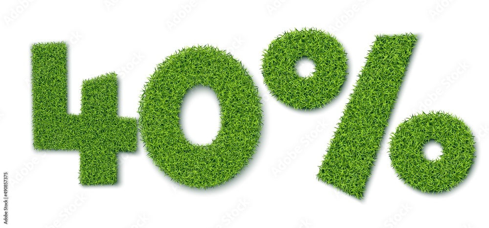 40 numbers with grass texture realistic vector eps10 Stock Vector ...