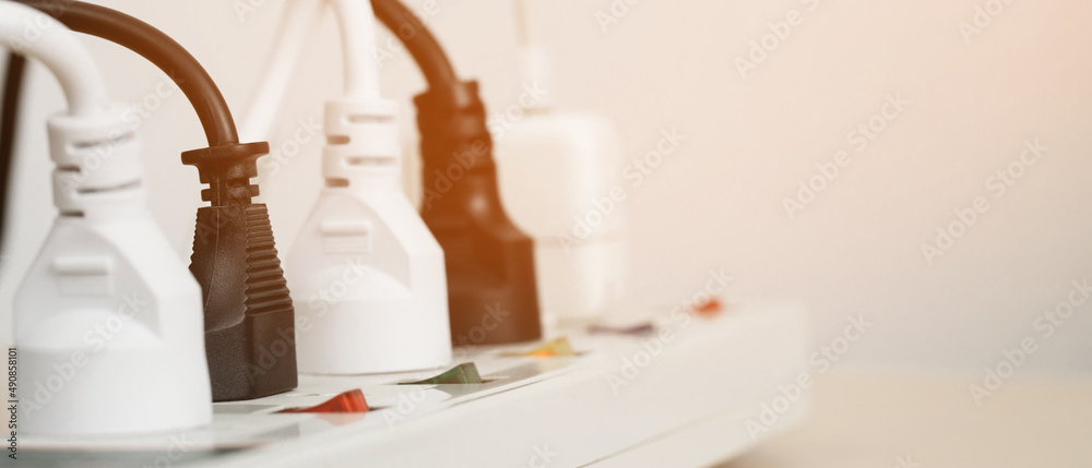 Electrical appliances plugs full of all plugs or plugs together ...