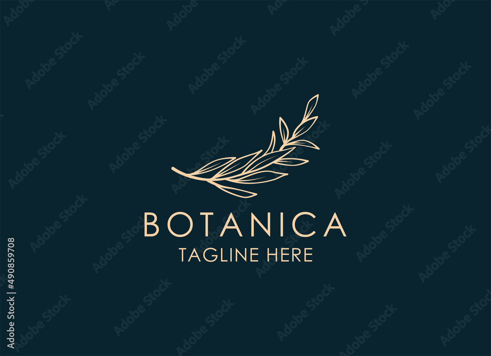 Botanica vector logo. Bio cosmetics emblem. Organic product sign. Leaf ...