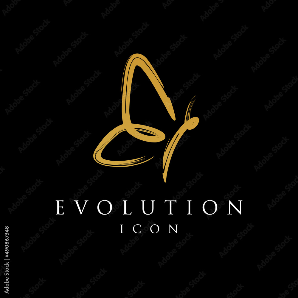 evolution logo with letter E concept Stock Vector | Adobe Stock