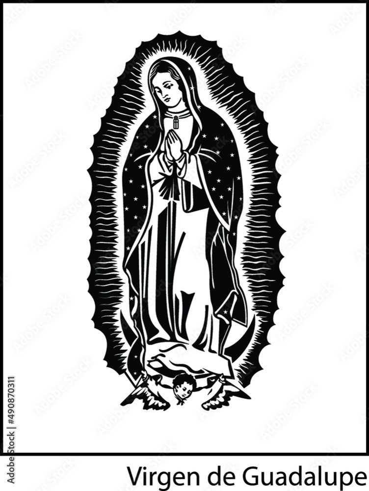 Virgin Mary Wallpaper Black And White