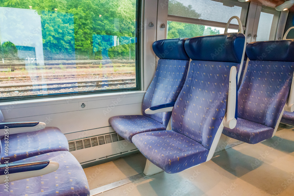 PARIS, FRANCE - MAY 30 2016: Train interior of the Transilien in France ...