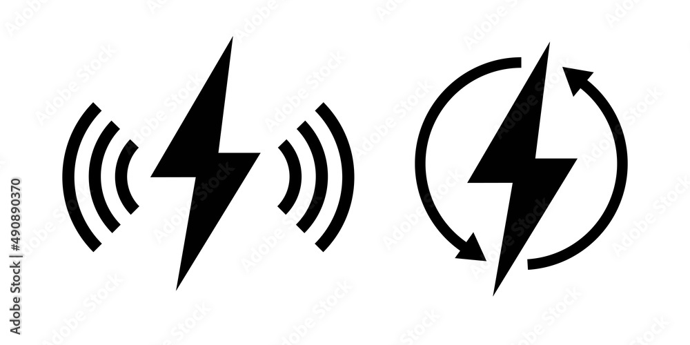 Lightning, electric power vector logo design element. Energy and ...