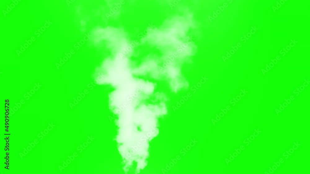 Pillar of White Smoke after the Explosion. Alpha Channel. White vapor ...