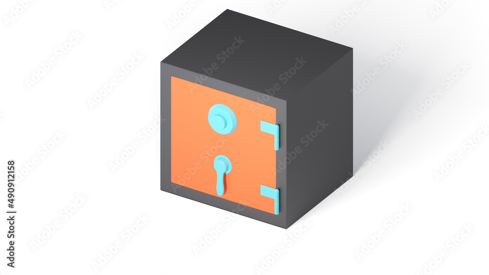 safe icon 3d orthographic view Stock Illustration | Adobe Stock