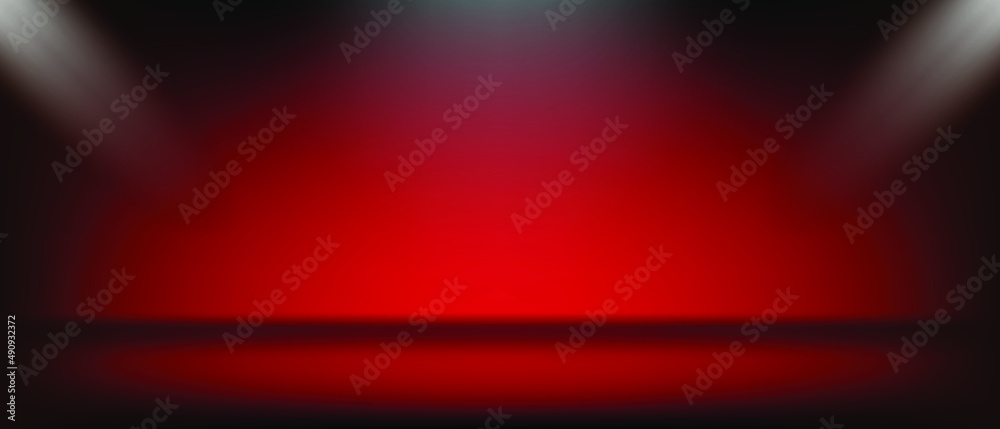 red room studio background with spotlight, abstract red background, 3d ...