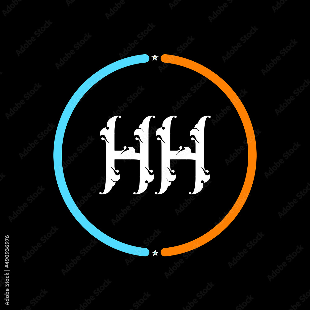 HH Letter Logo. black background. Stock Vector | Adobe Stock