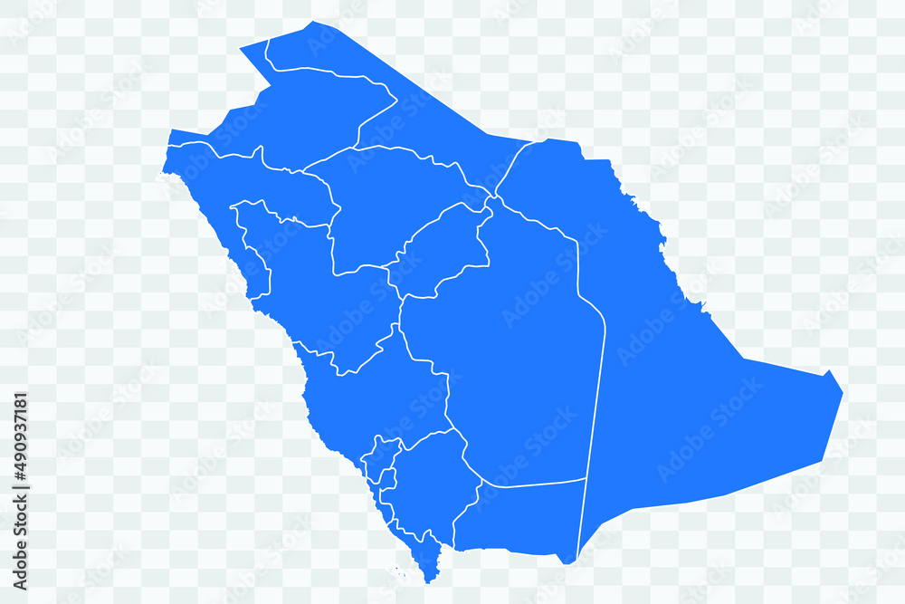 Saudi Arabia Map blue Color on Backgound png Stock-Vektorgrafik | Adobe ...