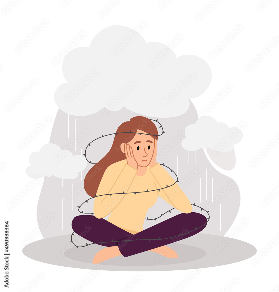 Frustration Cartoon Girl