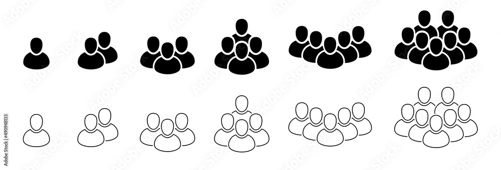 Group people icon vector set. Teamwork symbol. Stock Vector | Adobe Stock