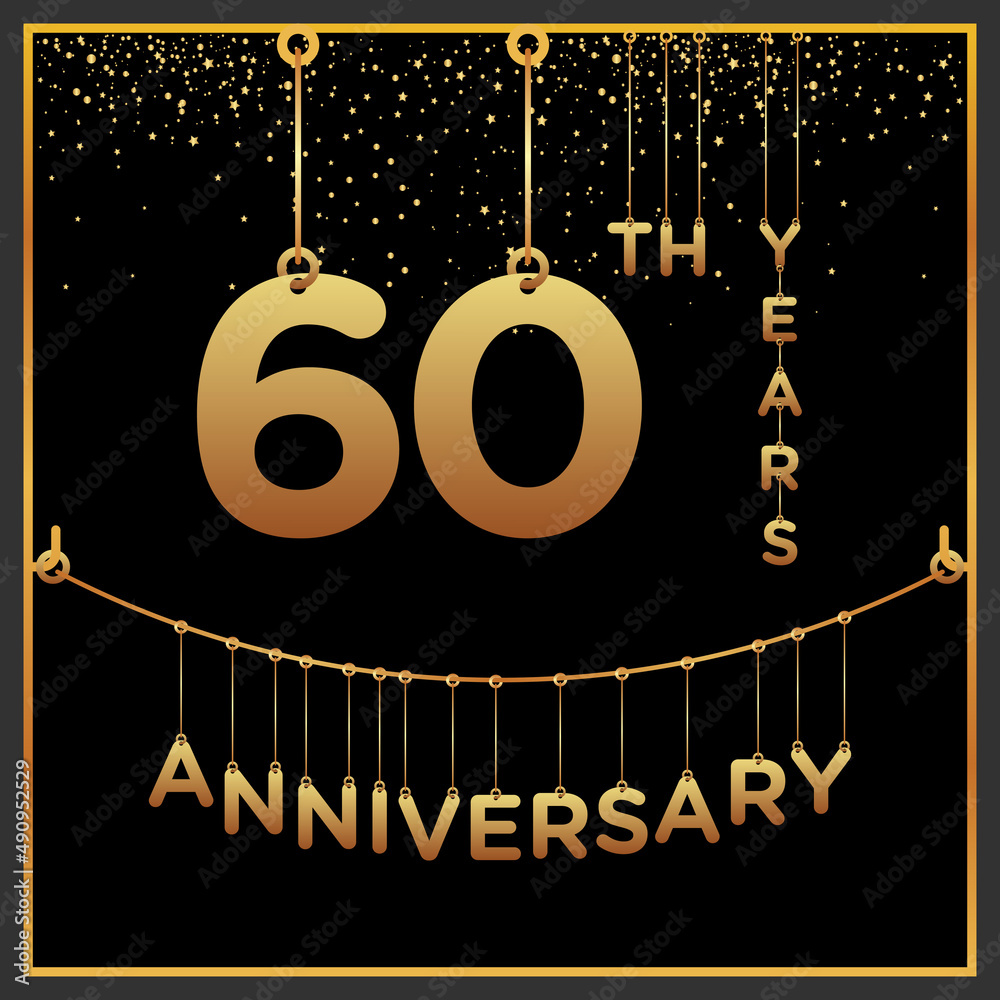 60th years anniversary, vector design for anniversary celebration with ...