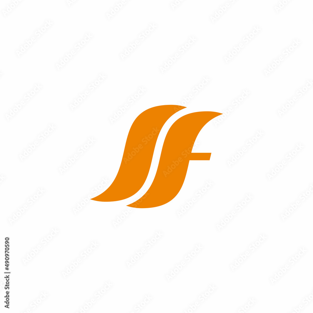 letter sf simple curves geometric logo vector Stock Vector | Adobe Stock