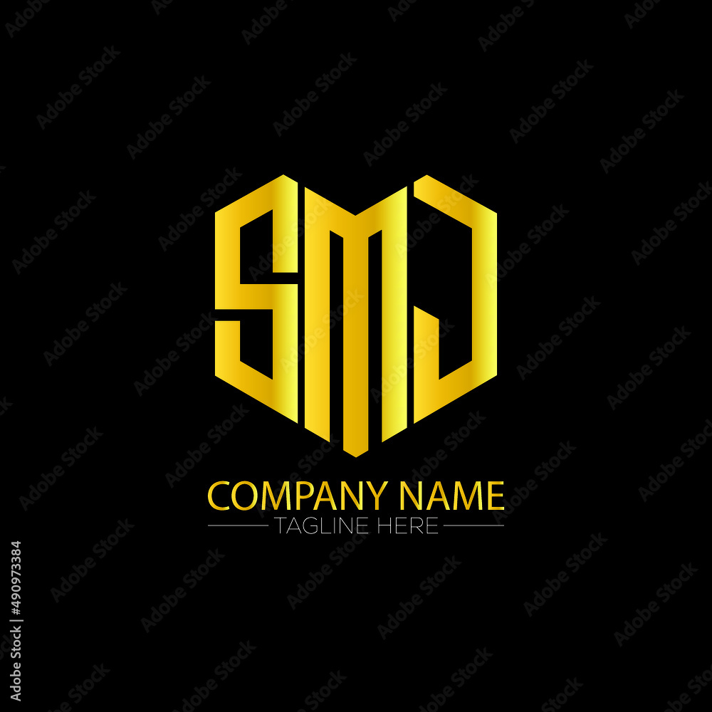Vecteur Stock SMJ letter logo design on black background.SMJ creative ...