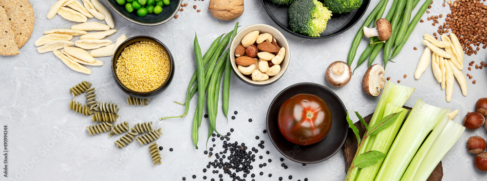 Food sources of plant based diet. Stock Photo | Adobe Stock