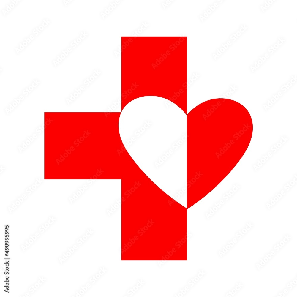 Medical cross badge. sign flat style for mobile concept and web design ...