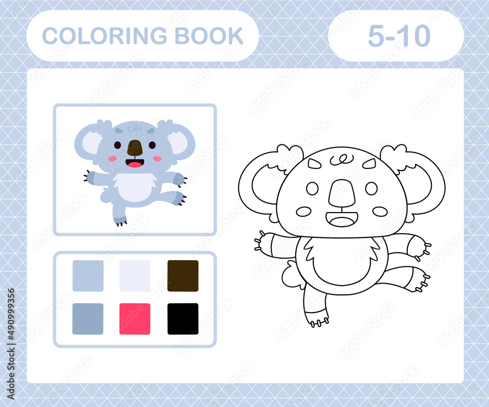 coloring page of cute koala Stock Vector | Adobe Stock