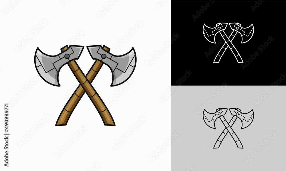 logo kapak perang dari era modern cocok untuk esport logo. logo kampak ...