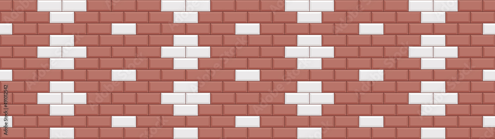Brick seamless tile. Subway wall texture. Ceramic pattern. Apron ...