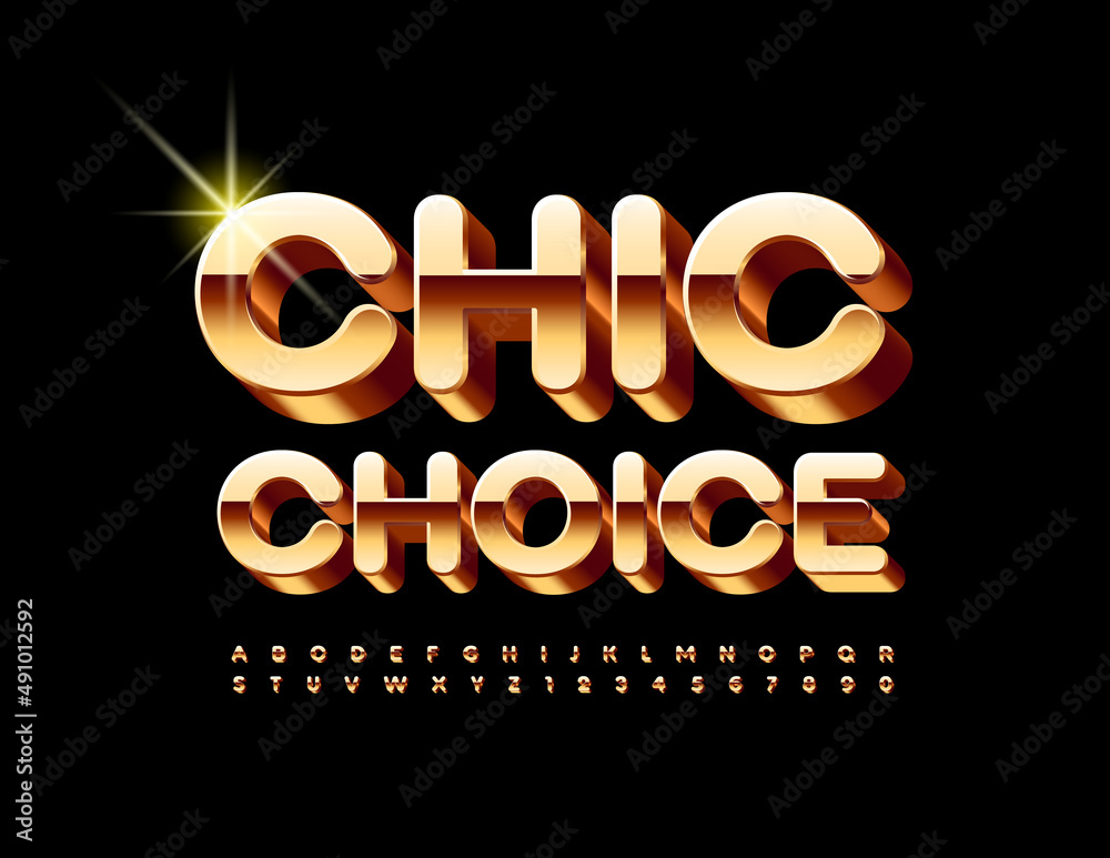 Vector premium logo Chic Choice. 3D glamour Font. Modern Golden ...