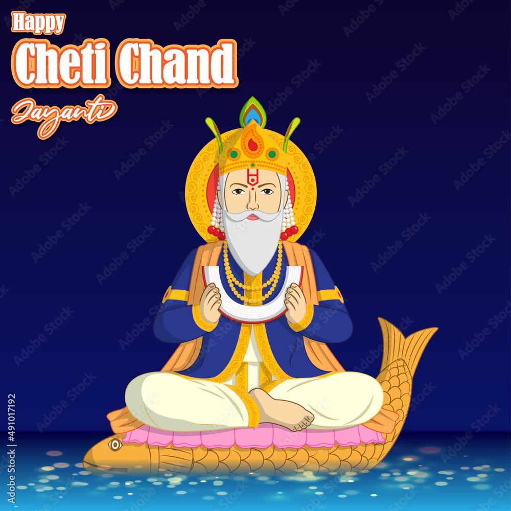 vector illustration for Lord Cheti Chand Jhulelal Jayanti, sindhi Hindu ...