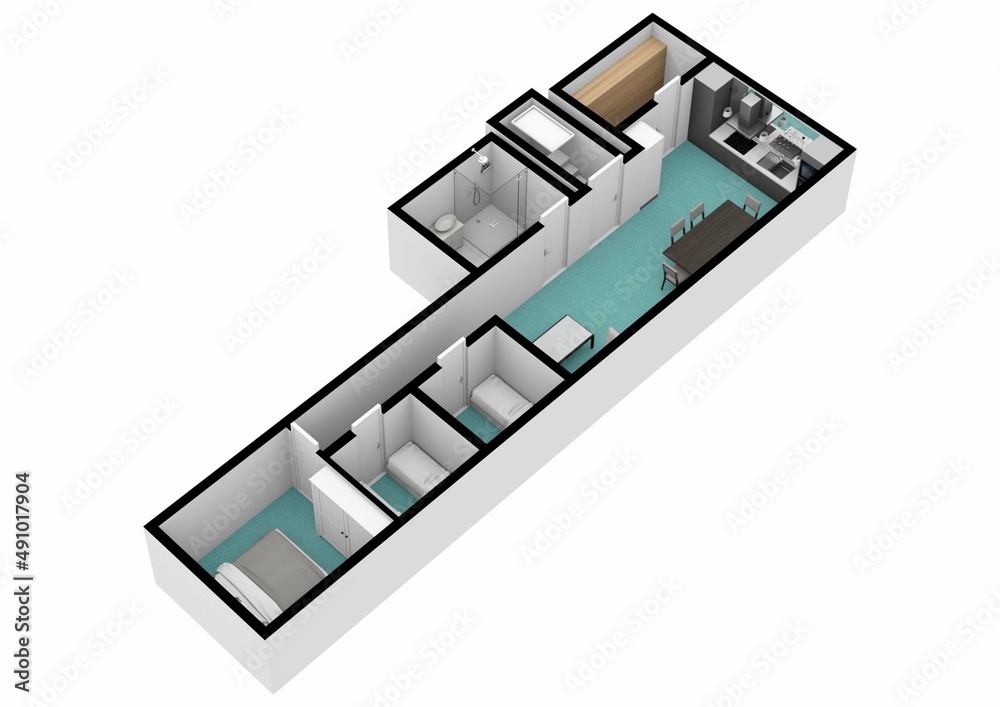 Underground bunker. Bunker. Bunker floor plan. Bunker floor plan. 3D ...