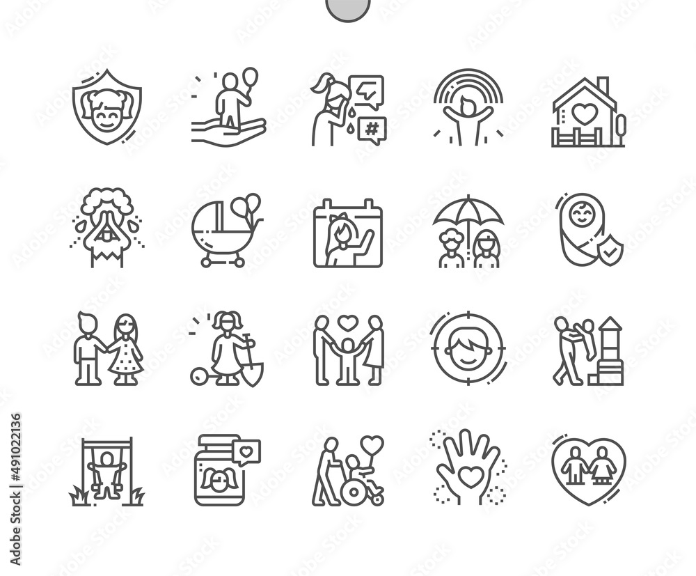 Children protection. Help kids. Disabilities. Protect and safety. Pixel ...