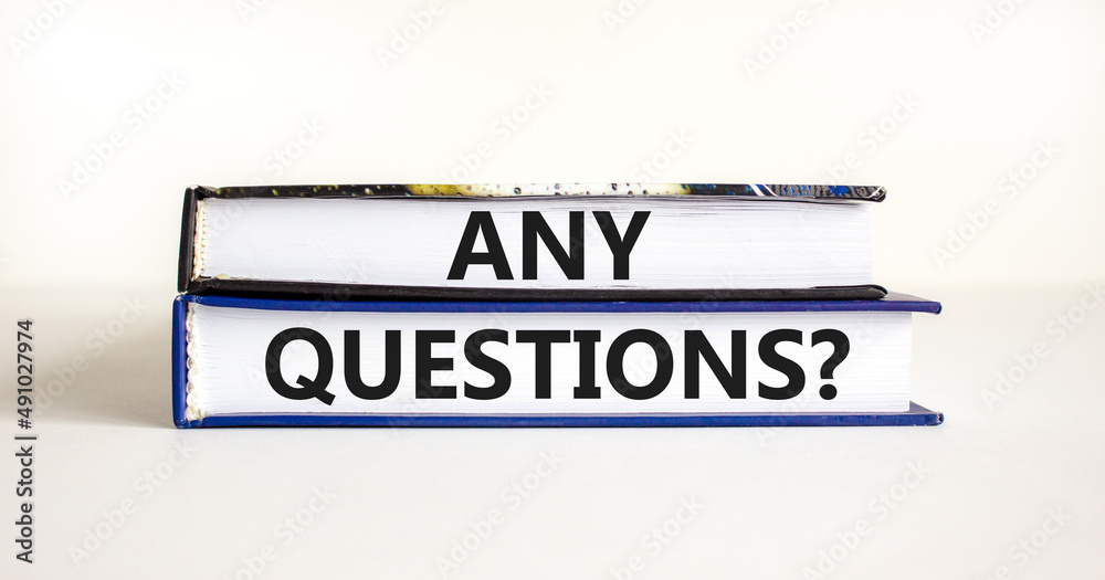 Any questions symbol. Concept words Any questions on books on a ...
