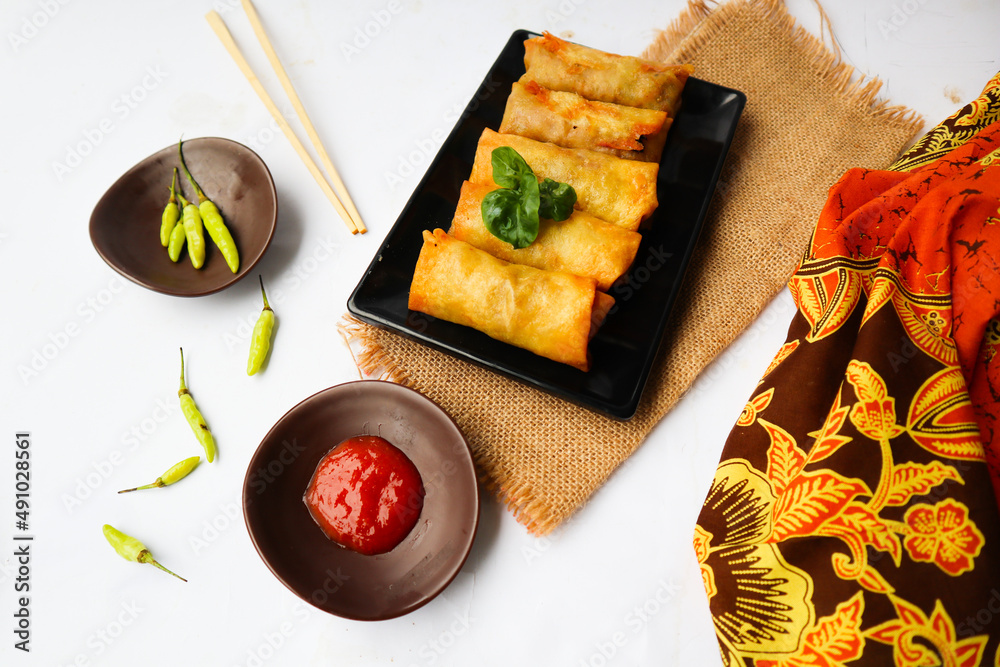 "Lumpia or lunpia, is traditional spring roll skin snack from Semarang ...