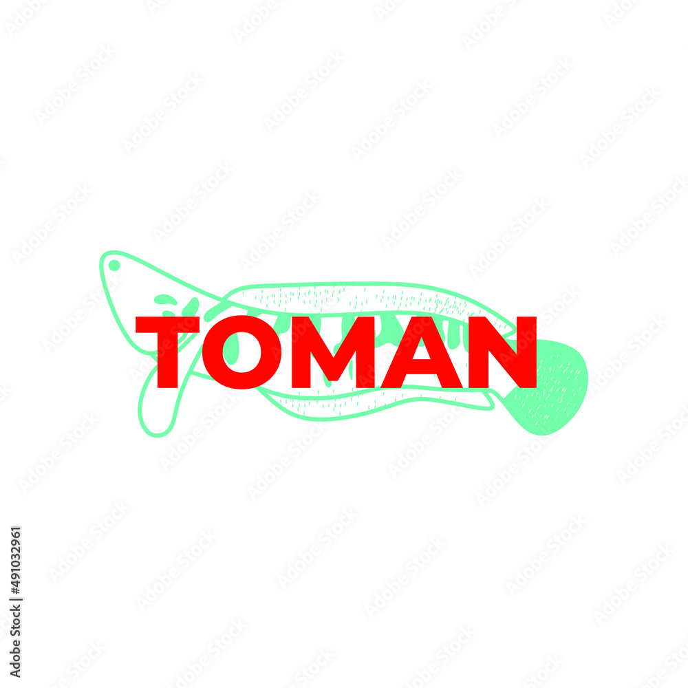 Simple logo of thick line toman fish or snakehead Stock Vector | Adobe ...