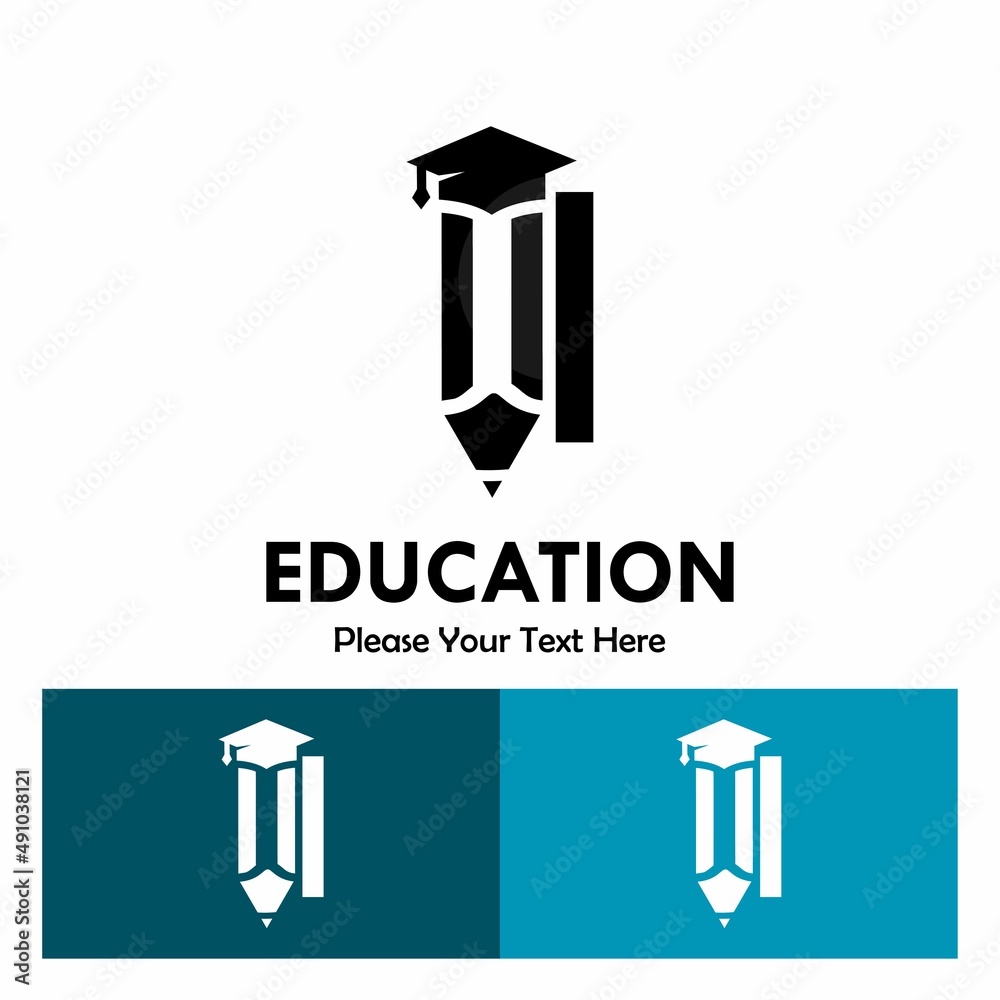 Letter i with pencil and hat graduation logo template illustration ...