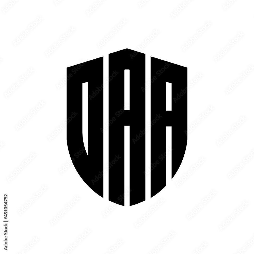 DAA letter logo design. DAA modern letter logo with black background ...