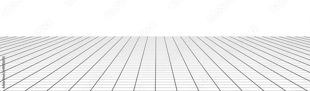 Abstract perspective black grid. Wireframe landscape. Vector ...