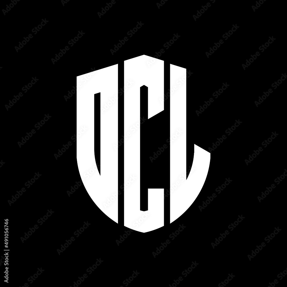 DCL letter logo design. DCL modern letter logo with black background ...