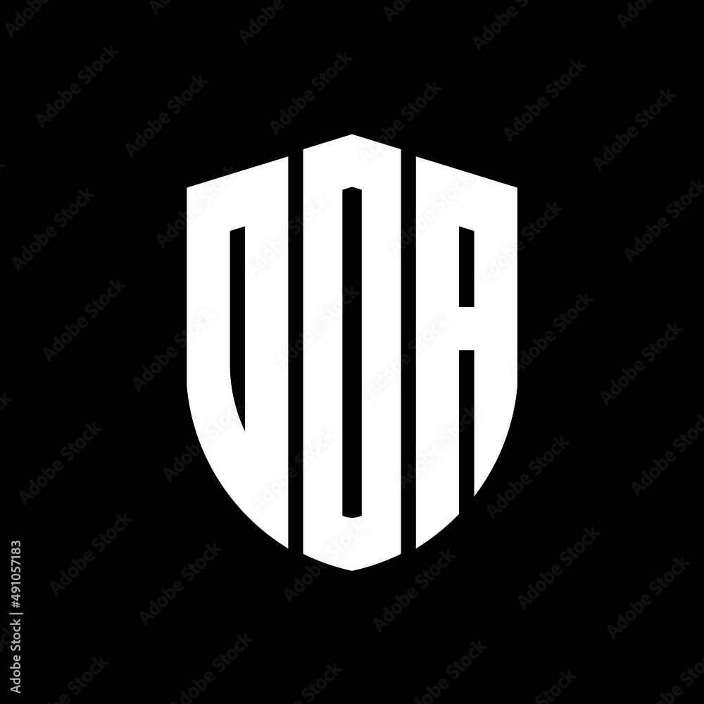 DDA letter logo design. DDA modern letter logo with black background ...