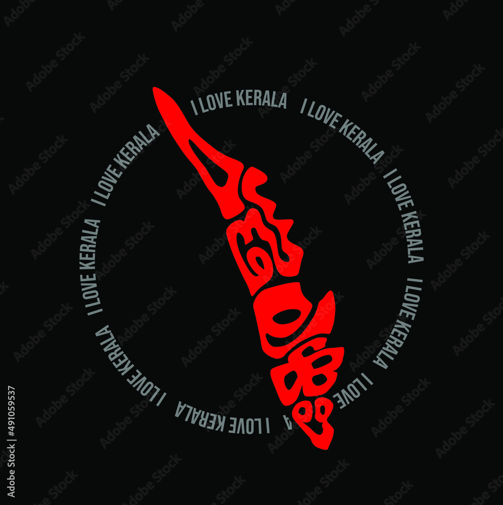 I love kerala typography with Kerala typography map. Stock Vector ...