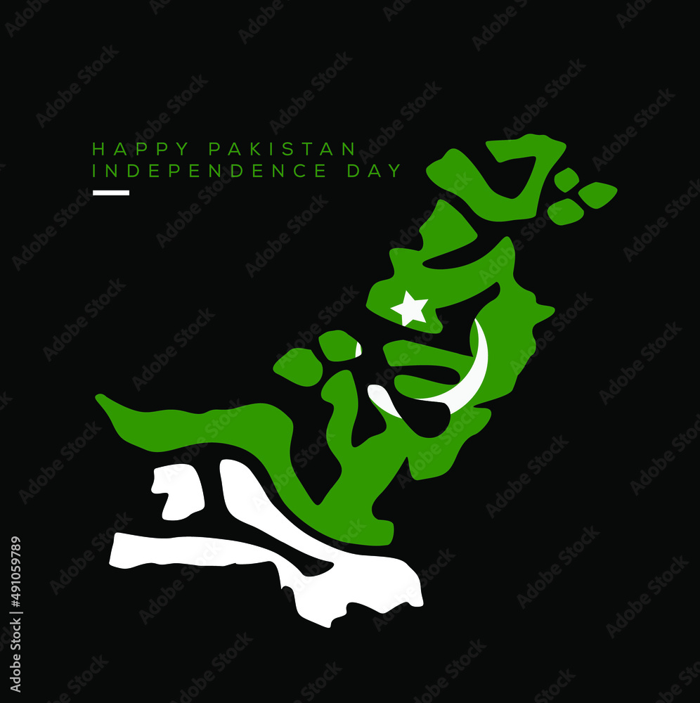 Happy pakistan independence day. Pakistan map lettering in Urdu script ...