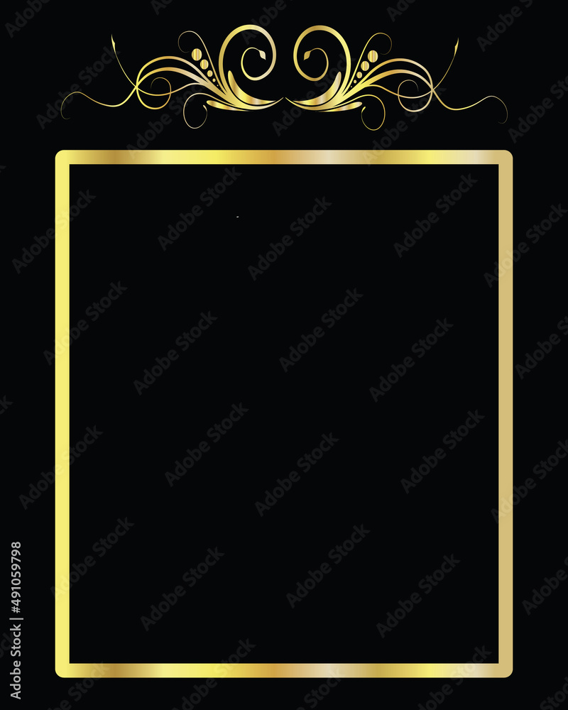 Vector Background-Black with Gold Elements with Text or Picture Box ...