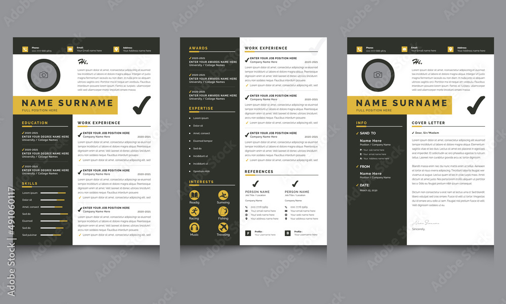 Vector Minimalist Creative Resume and Cover Letter Template Style ...