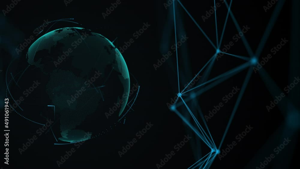 world map globe in futuristic environment background. Metaverse and ...