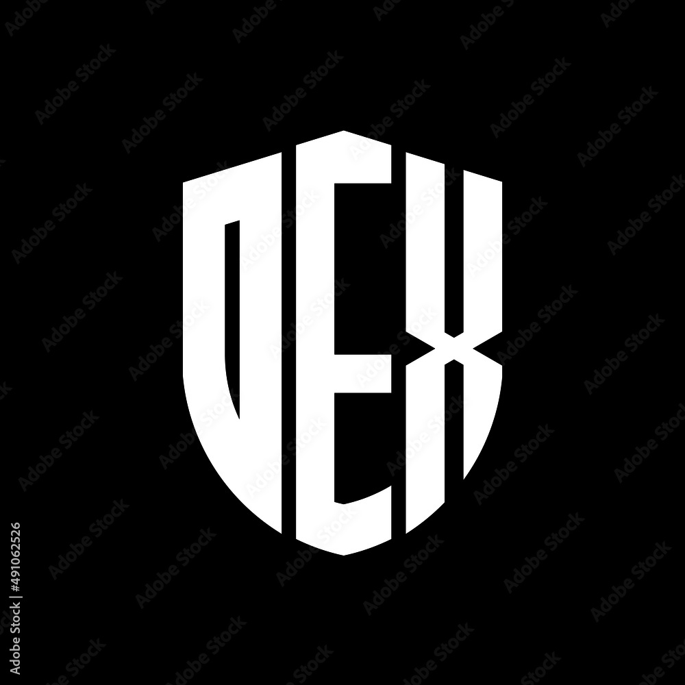 Vecteur Stock DEX letter logo design. DEX modern letter logo with black ...