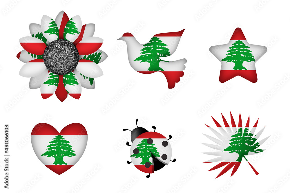 Peace symbols in colors of national flag. Concept clip art on white ...