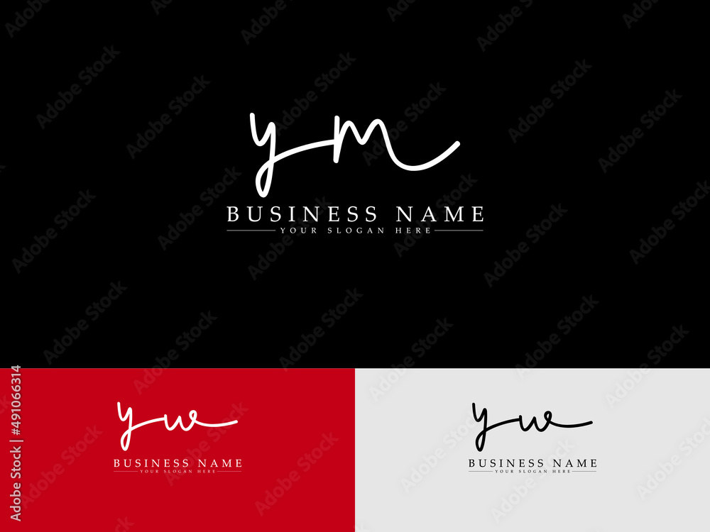 Premium Logo Icon Letter YM Handwriting Design, Signature Ym my Logo ...