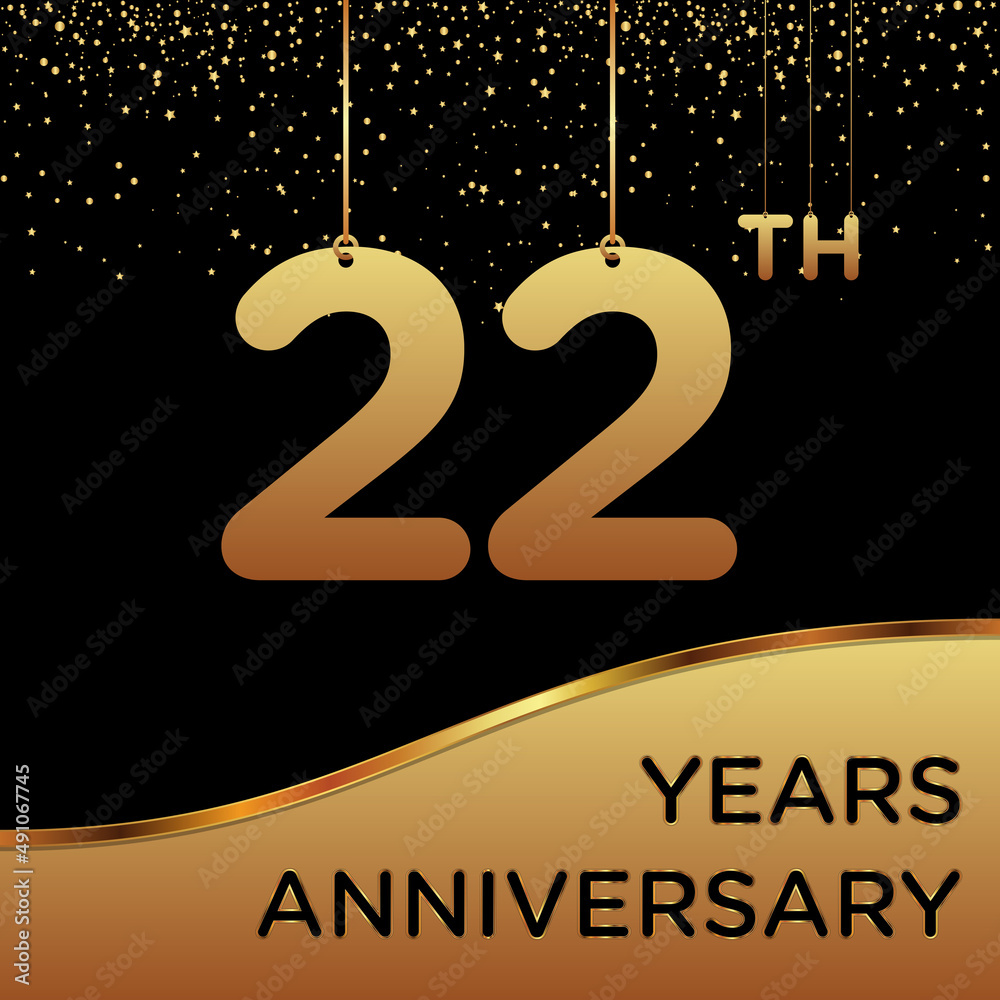 22th years anniversary, vector design for anniversary celebration with ...