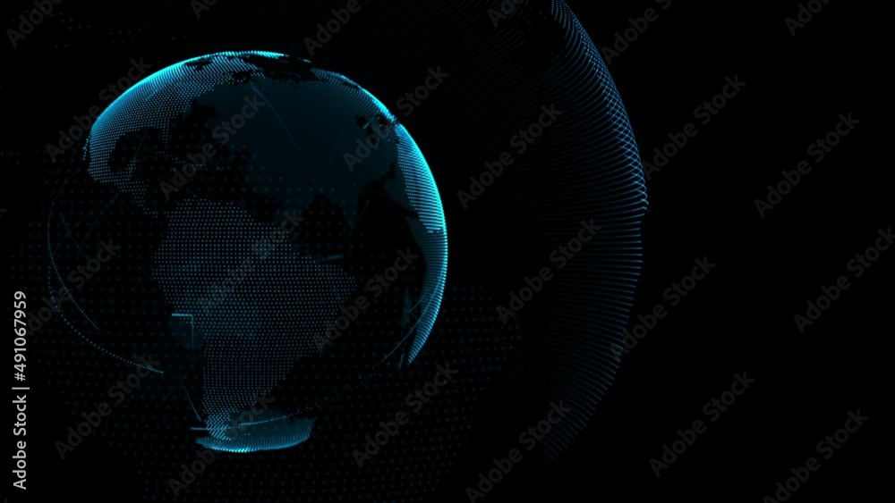world map globe in futuristic environment background. Metaverse and ...