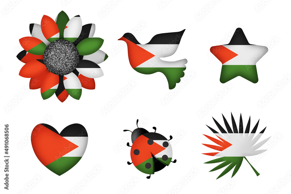 Peace symbols in colors of national flag. Concept clip art on white ...