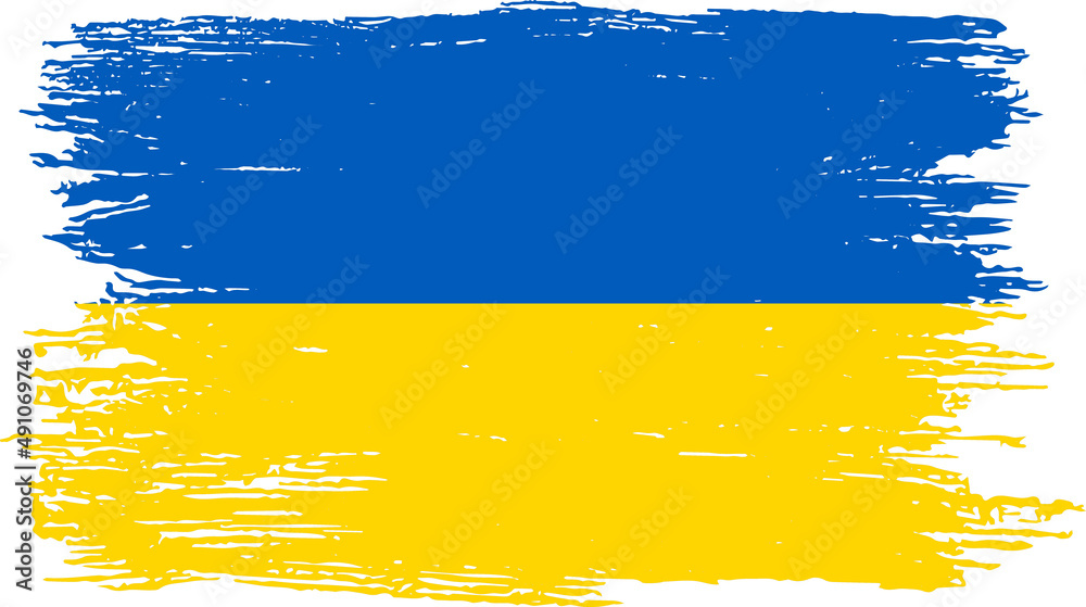 Ukraine flag brush paint textured isolated on png or transparent ...